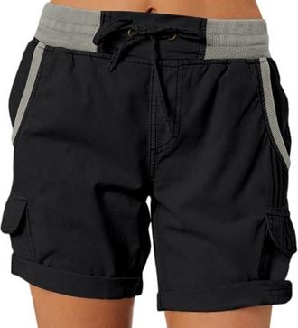 Generic Short Cargo pour Femme - Pantalon Court d&eacute;t&eacute; Cordon de Serrage Taille Haute Confortable et d&eacute;contract&eacute; dext&eacute;rieur Sport Plage 2026