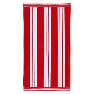 Superior Collection Combed Cotton Luxurious Jacquard Beach Towels, Red Cabana Stripe, Oversized,43 x 5 x 30 cm