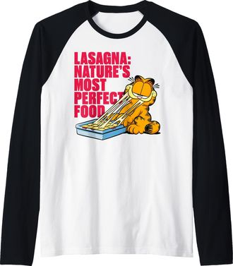 Garfield Hungry Cat Lasagne Lover, Perfekter Essens-Klassiker Raglan