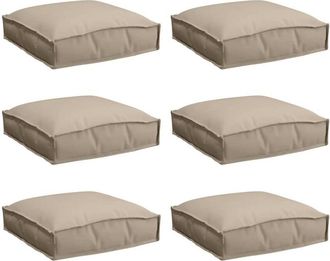 vidaXL Coussin pour assise de palette 6 pcs Taupe 40 x 40 x 8 cm vidaXL