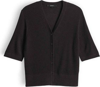 someday Cardigan Tilina aus Strick mit Rippstruktur Verk&uuml;rzte Form mit Knopfleiste und modernem Look
