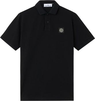 Stone Island Homme, Tops, Noir, Taille: M Polo en piqu&eacute; de coton 2200008