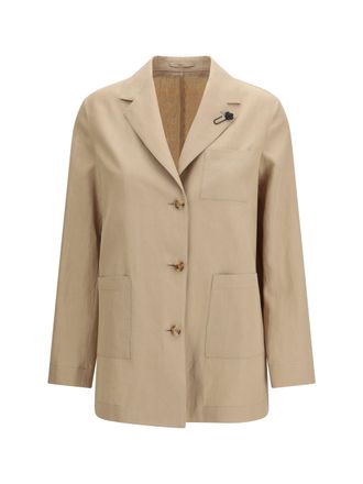 Lardini Womens Jacket Wool-Cotton Beige Wool (ovis Aries) Blazers