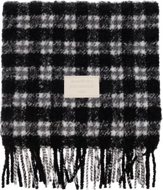 Acne Studios Checked Logo Scarf - - Accessories - unisex - Schwarzk - ONE SIZE