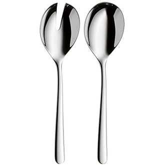 WMF Kult Plus Salatbesteck Edelstahl 23,7 cm, Salatgabel, Servierl&ouml;ffel, Cromargan protect Edelstahl poliert, kratzbest&auml;ndig, sp&uuml;lmaschinenfest