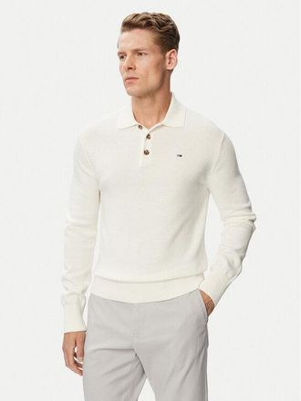 Tommy Jeans Pullover Essential DM0DM20304 Wei&szlig; Slim Fit