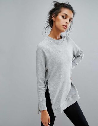 Varley Oversize-Sweatshirt mit zwei Rei&szlig;verschl&uuml;ssen-Grau