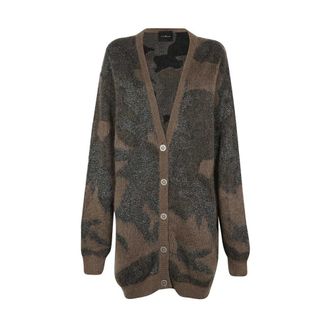 John Richmond Gerippter- gekn&ouml;pfter Maxi-Cardigan - - Knitwear - Damen - Mehrfarbig - XS