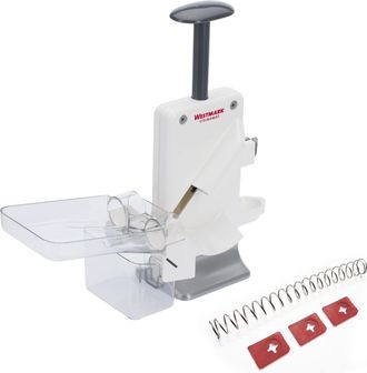 Westmark Kirschen-Doppelentkerner und Pflaumenentsteiner, extra schnell: 2 Kirschen auf einmal, inklusive Verschleißteil-Set 4tlg., Kunststoff/Edelstahl/Alumin