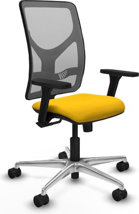 Piqueras y Crespo Computer-Schreibtischstuhl mit 3D-Armlehnen, h&ouml;henverstellbare Lendenwirbelst&uuml;tze, ausgestattet mit 3 Positionen und Schneidschaum, Grau/Gelb