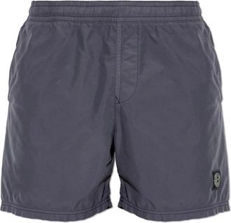Stone Island Homme, Maillots de bain, Bleu, Taille: 3XL Logo Swim Shorts
