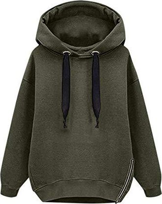 Generic Sweat à capuche surdimensionné doublé en polaire pour femme - Pull à capuche long pour femme - Manches longues - Pull à capuche dautomne - Veste de sp