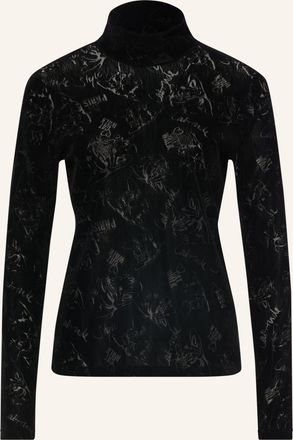Marc Cain Longsleeve Aus Samt schwarz