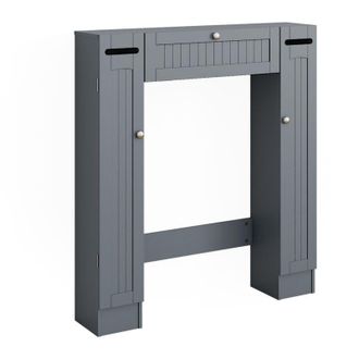 Vicco Toilettenschrank Bianco, Grau, 89 x 99 cm mit 2 Toilettenpapierspendern