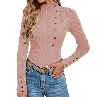 Generic Pull dautomne pour femme - Pull à manches longues pour femme - Robe de Noël - Grande taille - Pull de Noël pour femme, rose, M