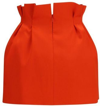 Magda Butrym Ruffled-Waist Silk Skirt - Red