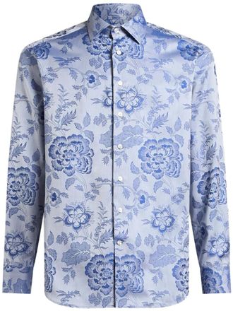 Etro Hemd mit Blumen-Print - Blau