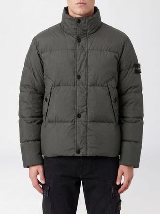 Stone Island Doudoune courte en nylon matelass&eacute; d&eacute;perlant avec logo