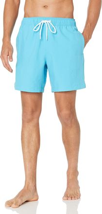 Amazon Essentials Herren 18cm Badehose mit Netzfutter, Taschen und Kordelzugverschluss, Aquablau, XS