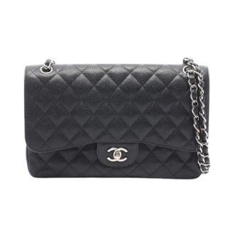 Chanel Pre-owned Classic Large Double Flap Caviar Skin Shoulder Bag - - Pre-owned - Damen - Schwarzk - ONE SIZE