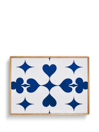 Shinola jeu de poker en bois &agrave; fini laqu&eacute; - Marron