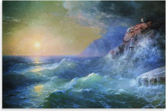 Generic Napoleon auf St. Helena 1897 Leinwanddruck von Ivan Aivazovsky Poster Wandkunst Bild Gem&auml;lde Poster C