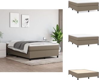 vidaXL Bettgestell ohne Matratze Taupe 140x200 cm Stoff - Bettes Gestell - Doppelbett - Boxspringbetten - Lattenrost - Schlafzimmer M&ouml;bel