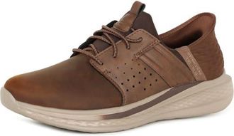 Skechers Homme Slade-Zachary Hands Free Slip-in Basket, Dark Brown Mesh/Leather, 42.5 EU
