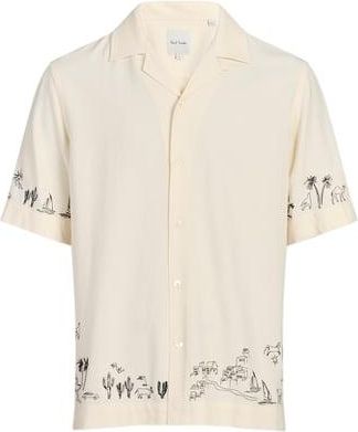 Paul Smith Chemise droite brod&eacute;e &agrave; manches courtes