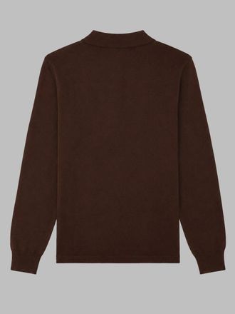 Aspesi Virgin Wool Knit Polo Shirt - Brown