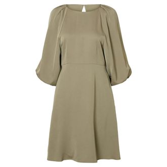 Selected Kleid mit offenem R&uuml;cken und Ballon&auml;rmeln - - Dresses - Damen - Gr&uuml;n - S