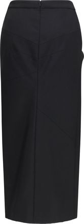 Givenchy Double-Faced Wool and Mohair Draped Skirt - Black