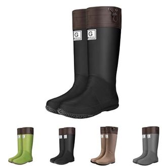 Generic Bottes de pluie pliables mi-mollet pour femme - Bottes en caoutchouc avec poignets r&eacute;glables - Antid&eacute;rapantes - Pour festival et jardinage - Chaussure