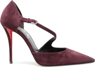 Christian Louboutin Hohe Schuhe - 3250637 R839 Bordeaux Suede Miss Ziggyta Pumps - Gr. 37,5 (EU) - in Rot - f&uuml;r Damen