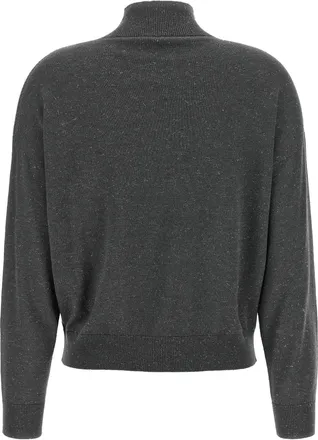 PESERICO Lam&eacute; Thread Turtleneck Sweater - Grey