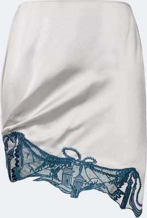 Jacques Wei Mini-jupe en satin &agrave; broderies