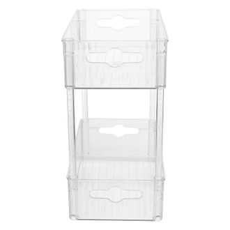 BESPORTBLE Transparenter Doppelschichtiger Kosmetik Organizer mit Gro&szlig;em Fassungsverm&ouml;gen Stabiler Make up Aufbewahrungsst&auml;nder f&uuml;r Lippenstifte und Hautpflege G