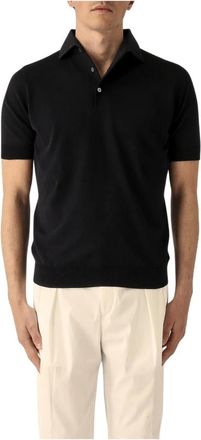 FILIPPO DE LAURENTIIS Homme, Tops, Noir, Taille: XL Crepe Cotton Polo