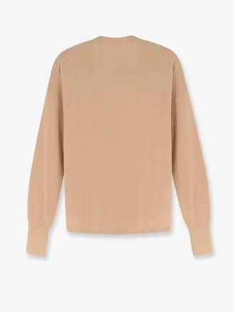 Aspesi Womens V-Neck Virgin Wool Sweater Beige