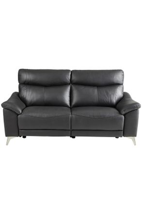 Xora 2,5-Sitzer, Schwarz, Textil, Leder, Kombination Echtleder/Lederlook, Rindleder, 3-Sitzer, 201x102x92 cm, motorische Relaxfunktion, Wohnzimmer, Sofas &