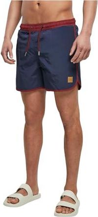 Urban Classics Short de Bain rétro pour Homme, Bleu Marine, Streetwear, Bourgogne/Midnightnavy, XXX-Large