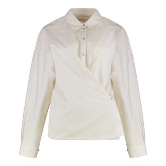 Christophe Lemaire Baumwollhemd mit verdrehtem Kragen - - Blouses & Shirts - Damen - Beige - S