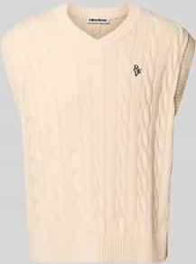 Review Pullunder mit Zopfmuster und V-Ausschnitt