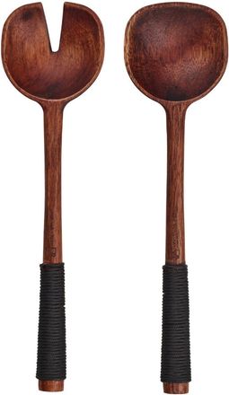 ASA Selection Salatbesteck mit Schwarzem Nylongriff Wood L 24 cm B 6,3 cm H 3,80 cm