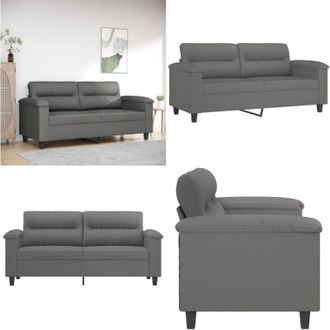 vidaXL 2-Sitzer-Sofa Dunkelgrau 140 cm Mikrofasergewebe - 2-Sitzer Sofa - Grau Sofa - Wohnzimmersofa - Microfaser Sofa - Couchtisch - Home & Living