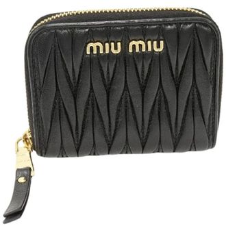 Miu Miu Portefeuille en cuir Pre-owned - Femme - Pre-owned - Noir - Taille: ONE Size