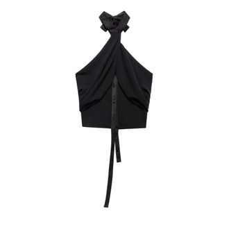 Aniye By Schwarzes Haltertop mit Schleifendetail - - Tops - Damen - Schwarzk - M