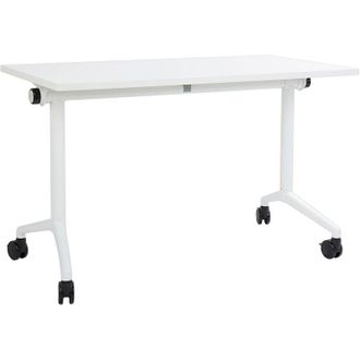 Beliani Schreibtisch Wei&szlig; 120 x 60 cm Klappbar Faltbar mit Rollen Mobil B&uuml;rotisch f&uuml;r Homeoffice B&uuml;ro Modernes Design