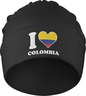 Generic Homme Femme Bonnets De Ski Dr&ocirc;le Jaime La Colombie Drapeau Colombien en Forme De Coeur Bonnet dhiver Doux Bonnet &Agrave; Revers Chaud Bonnets Tricot&eacute; pour S