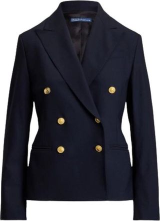 Polo Ralph Lauren Femme, Vestes, Bleu, Taille: 36 FR Blazer court crois&eacute; en laine stretch